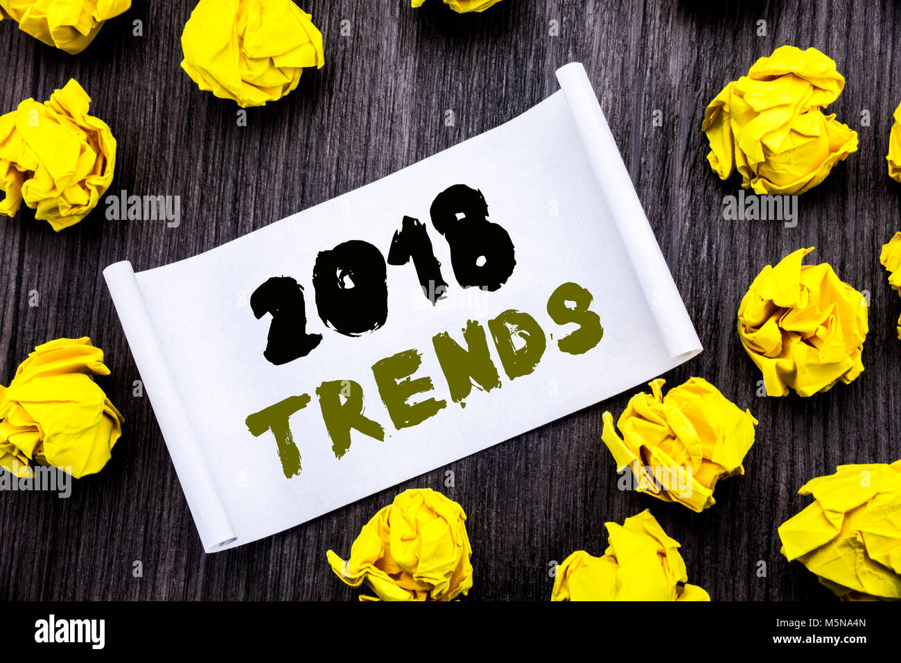 Writing text showing 2018 Trends. Business concept for Trending Data ...