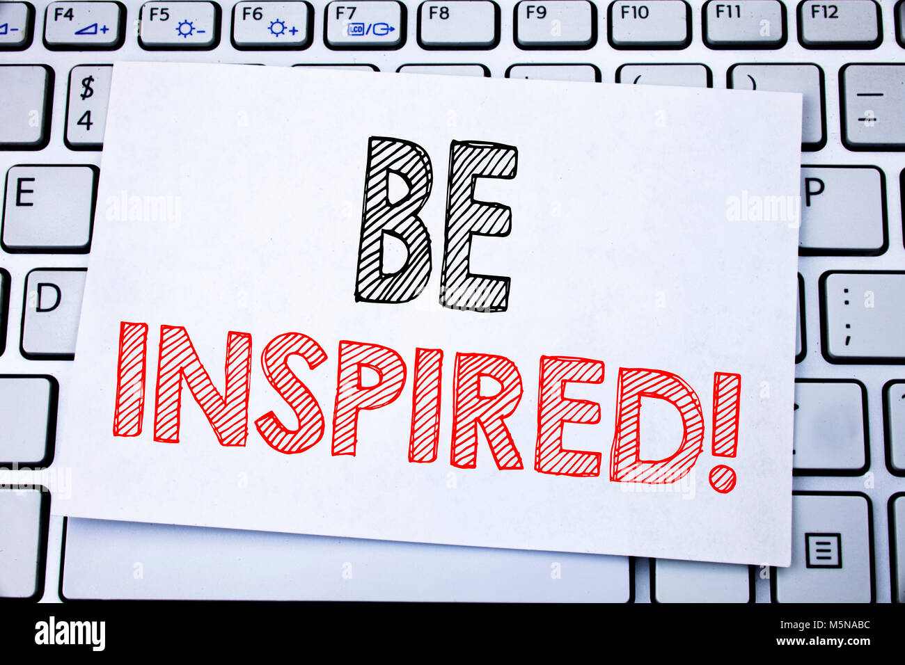 Handwritten text caption showing Be Inspired. Business concept writing ...