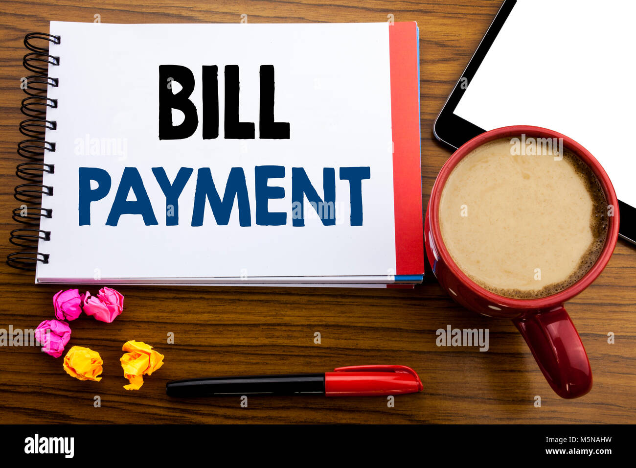 Handwritten text showing Bill Payment. Business concept writing Billing ...