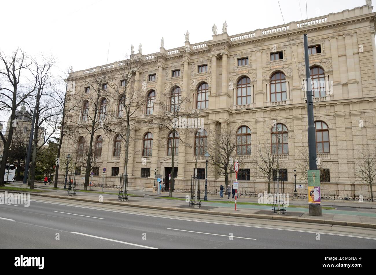 People in front of historical building in Vienna, Austria Stock Photo ...
