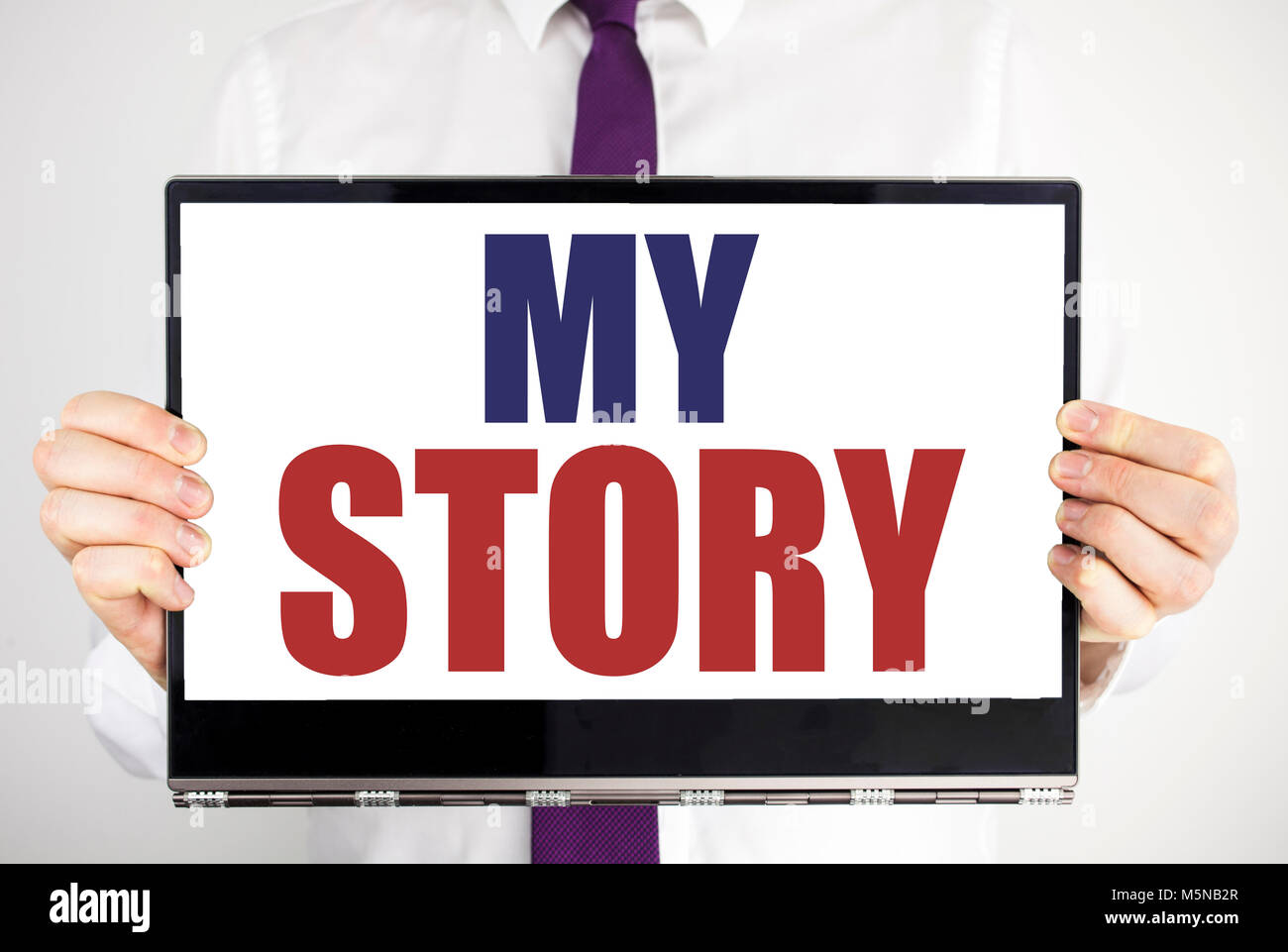 Word, writing My Story. Business concept for Telling Tell About You ...