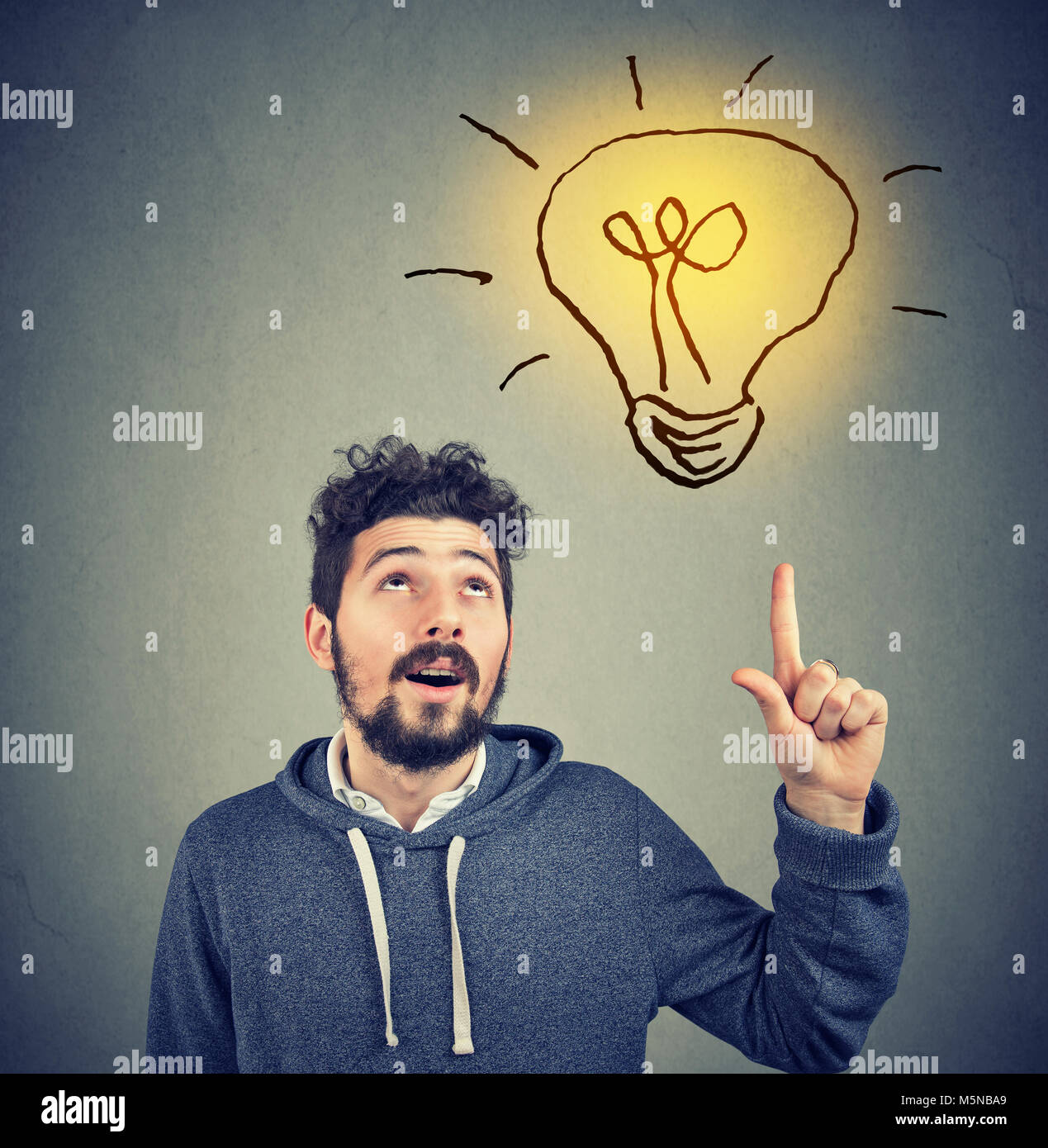 Man pointing finger at brain hi-res stock photography and images - Alamy