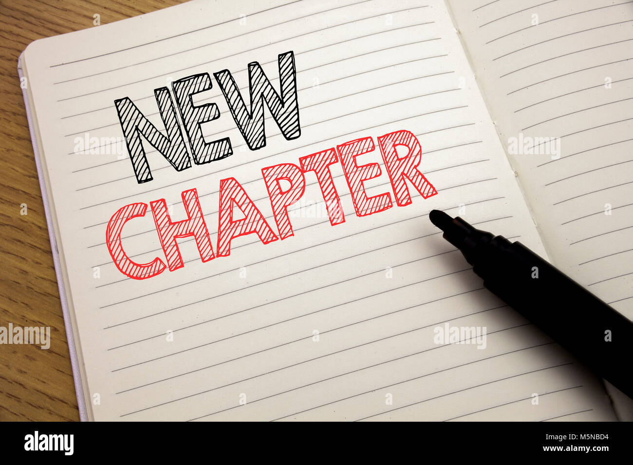 Handwriting Announcement text showing New Chapter. Business concept for ...