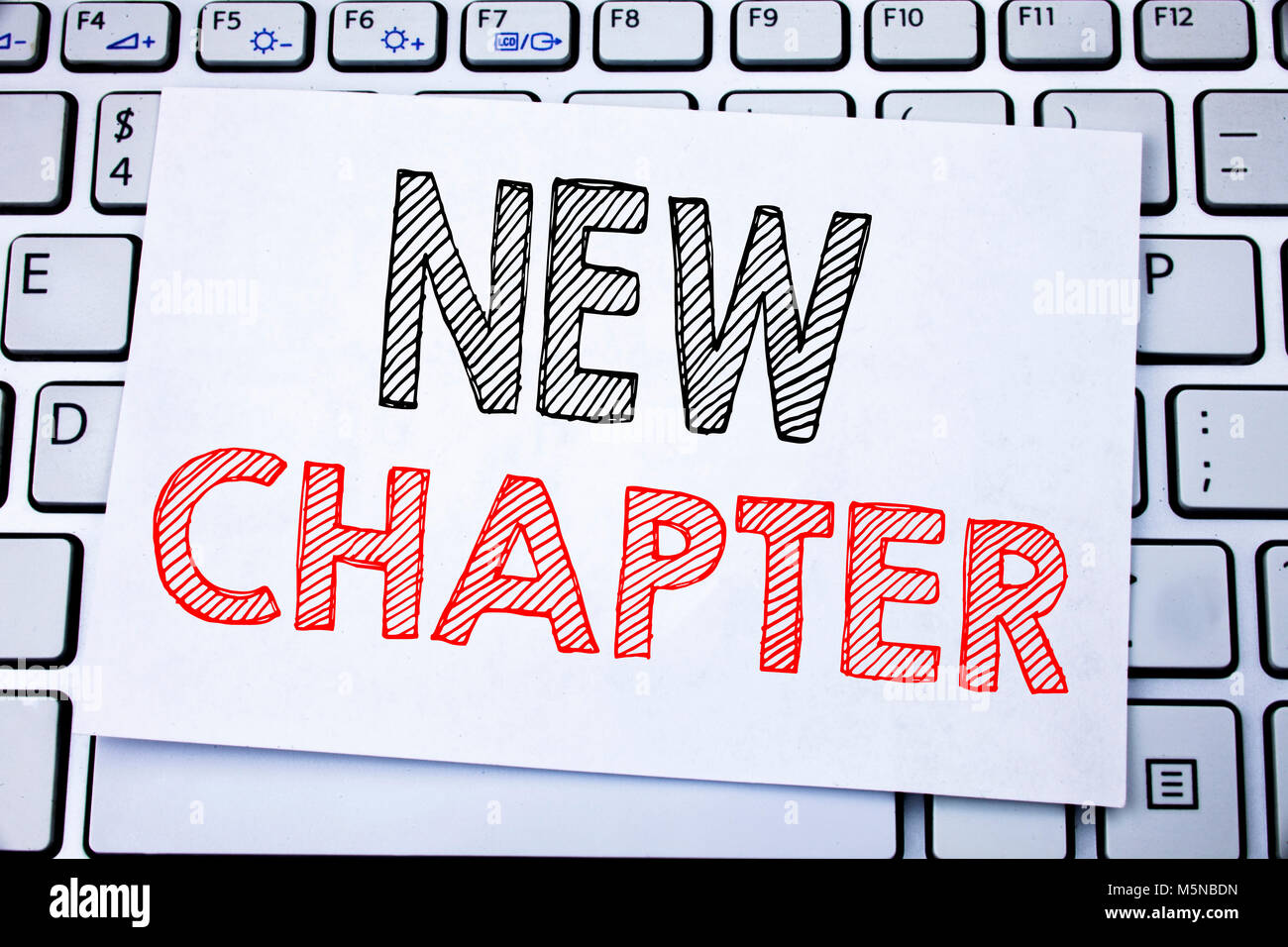 Handwritten text caption showing New Chapter. Business concept writing ...