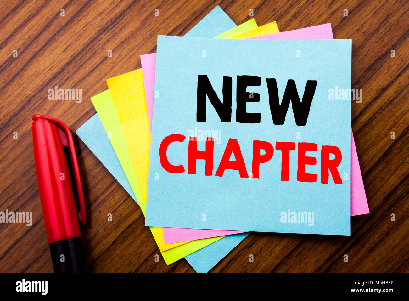 Handwriting Announcement text New Chapter. Concept for Starting New ...