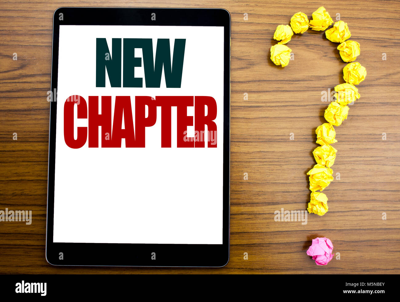 Word, writing New Chapter. Business concept for Starting New Future ...