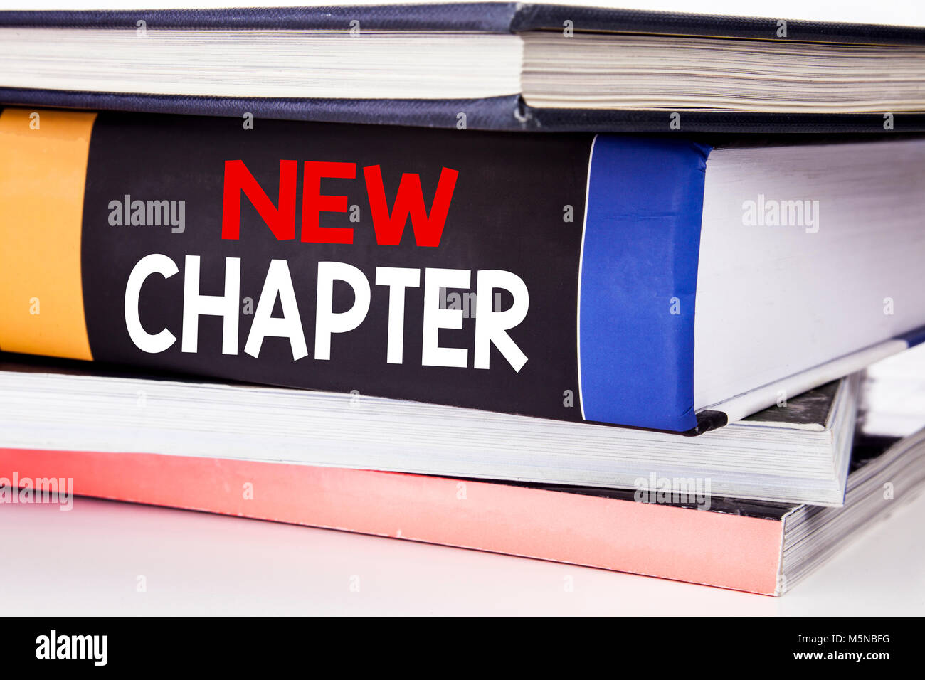 Hand writing text caption inspiration showing New Chapter. Business ...