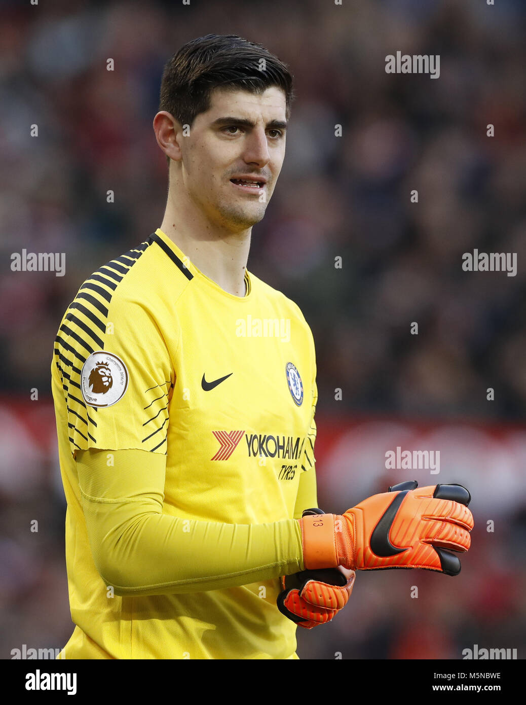 Chelsea goalkeeper Thibaut Courtois during the Premier League match at ...