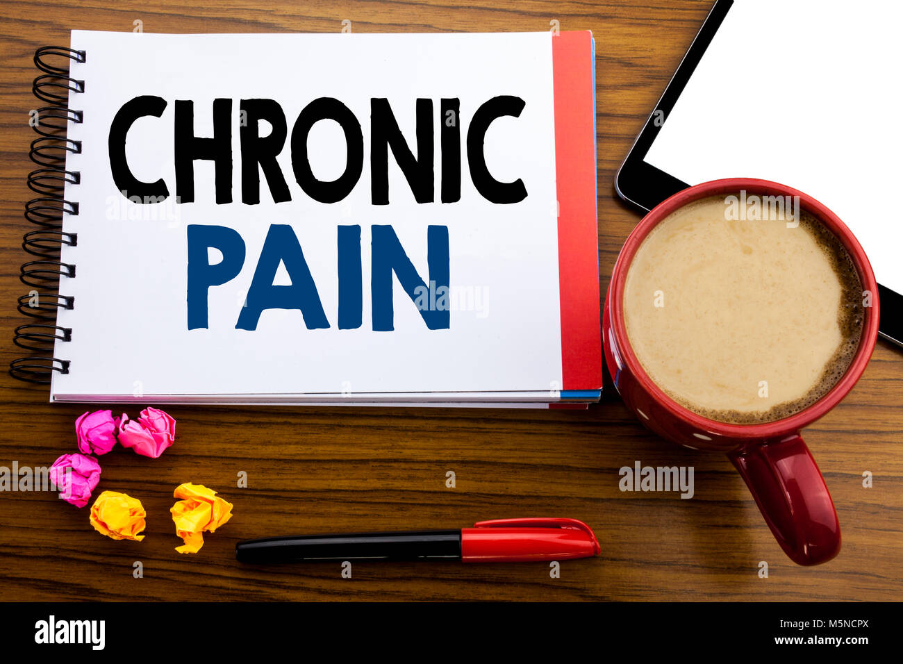 Handwritten text showing Chronic Pain. Business concept writing Feeling ...