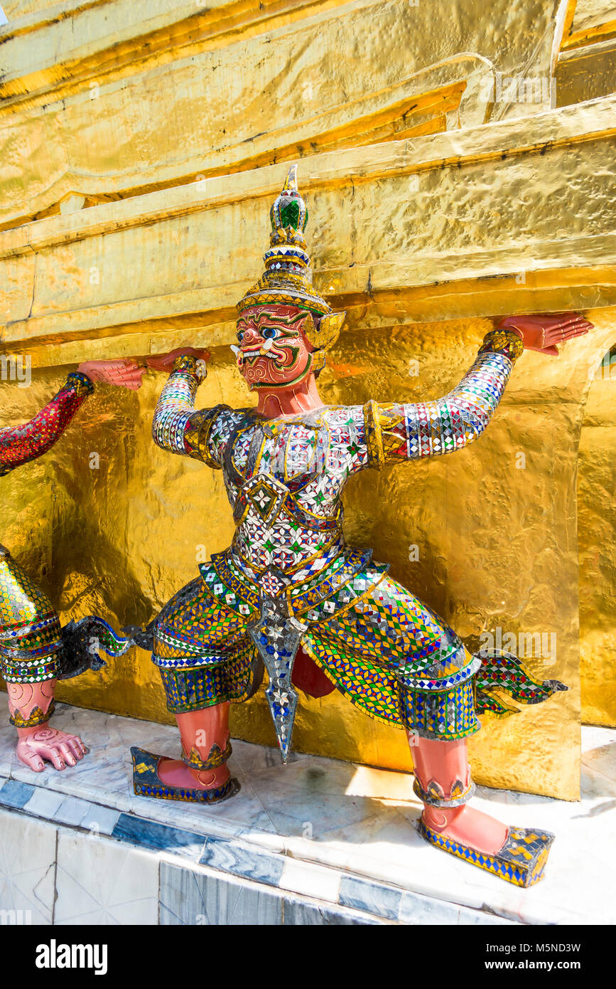 Demon Statue in Buddhist Temple full of colours Stock Photo - Alamy