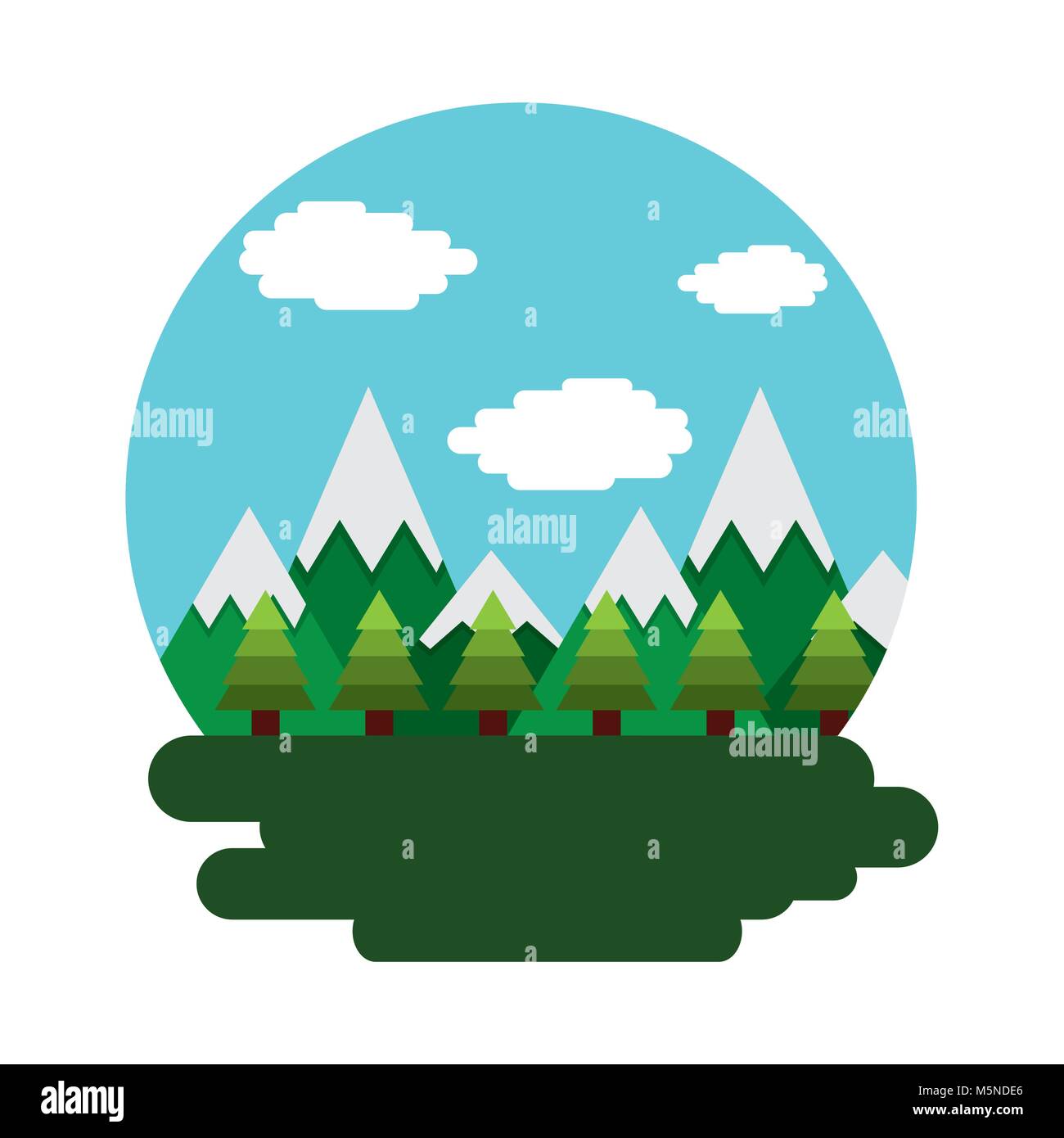 mountains tree forest sky day scene Stock Vector Image & Art - Alamy