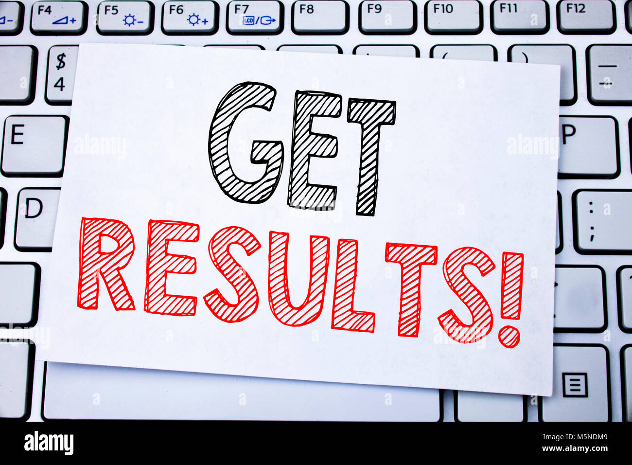 Handwritten text caption showing Get Results. Business concept writing ...