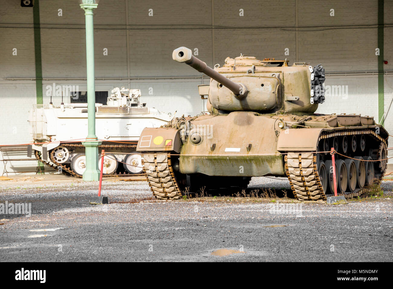 Armoured Tank parked in a Parking Lot Stock Photo - Alamy