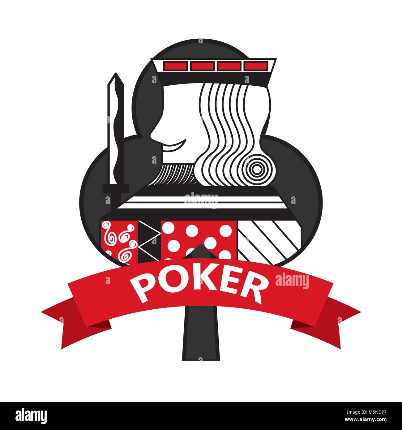 king of club card poker ribbon symbol Stock Vector Image & Art - Alamy