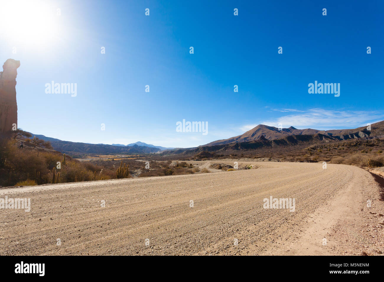 Bolivian dirt road view near Tupiza,Bolivia.Quebrada de Palmira area ...