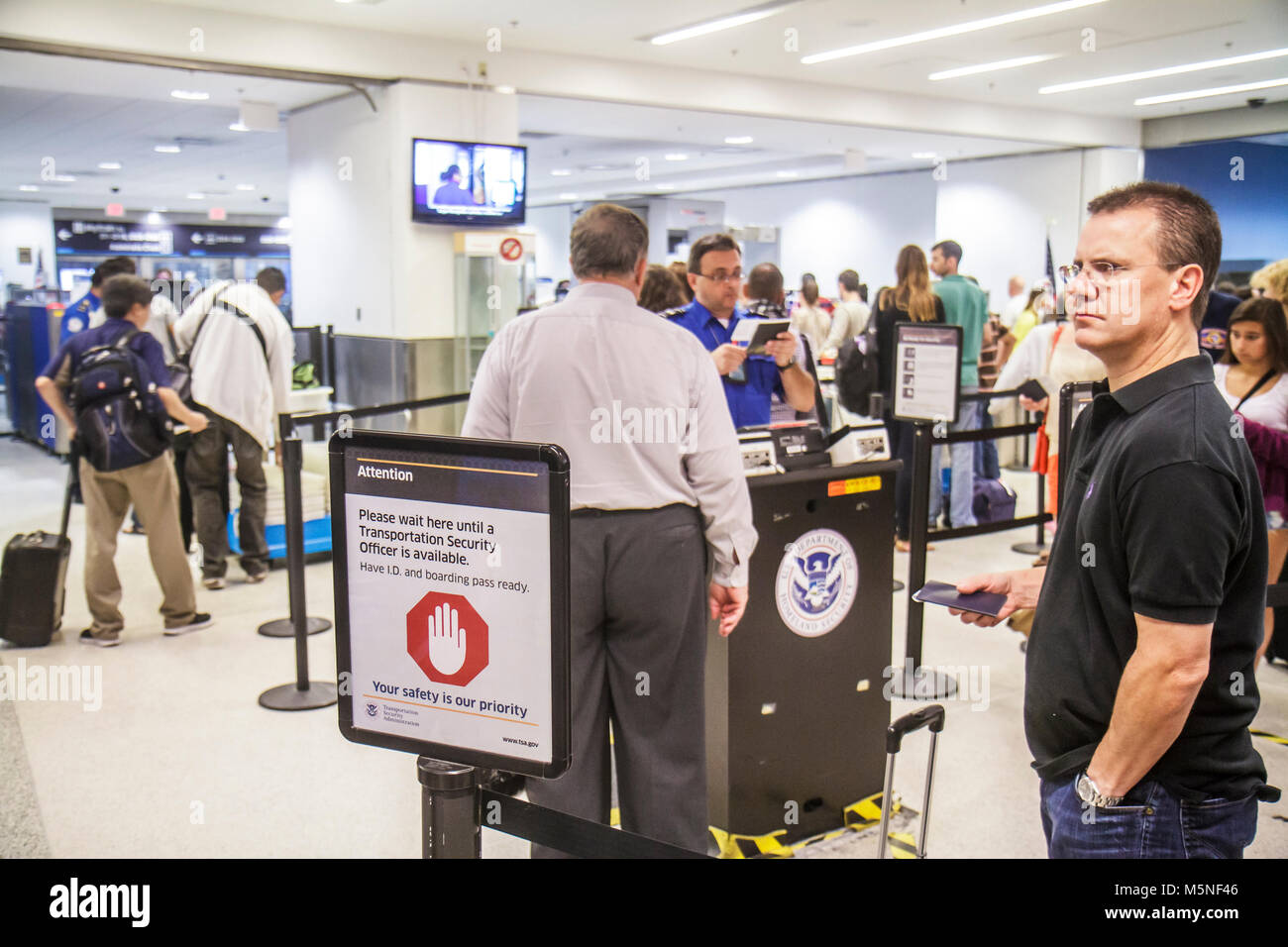 Miami Florida International Airport MIA,terminal,TSA,security,line ...