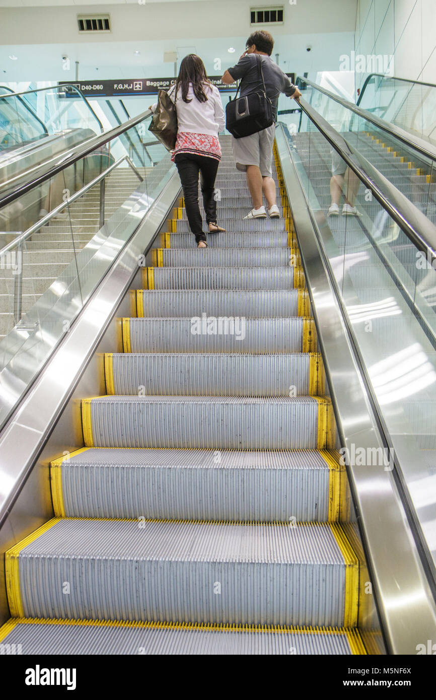 Miami Florida International Airport MIA,terminal,gate,escalator,going ...