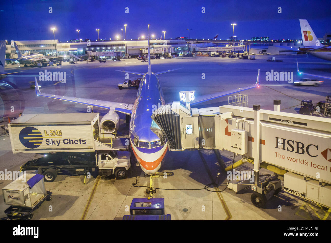 Miami Florida International Airport MIA,American Airlines,gate,tarmac ...