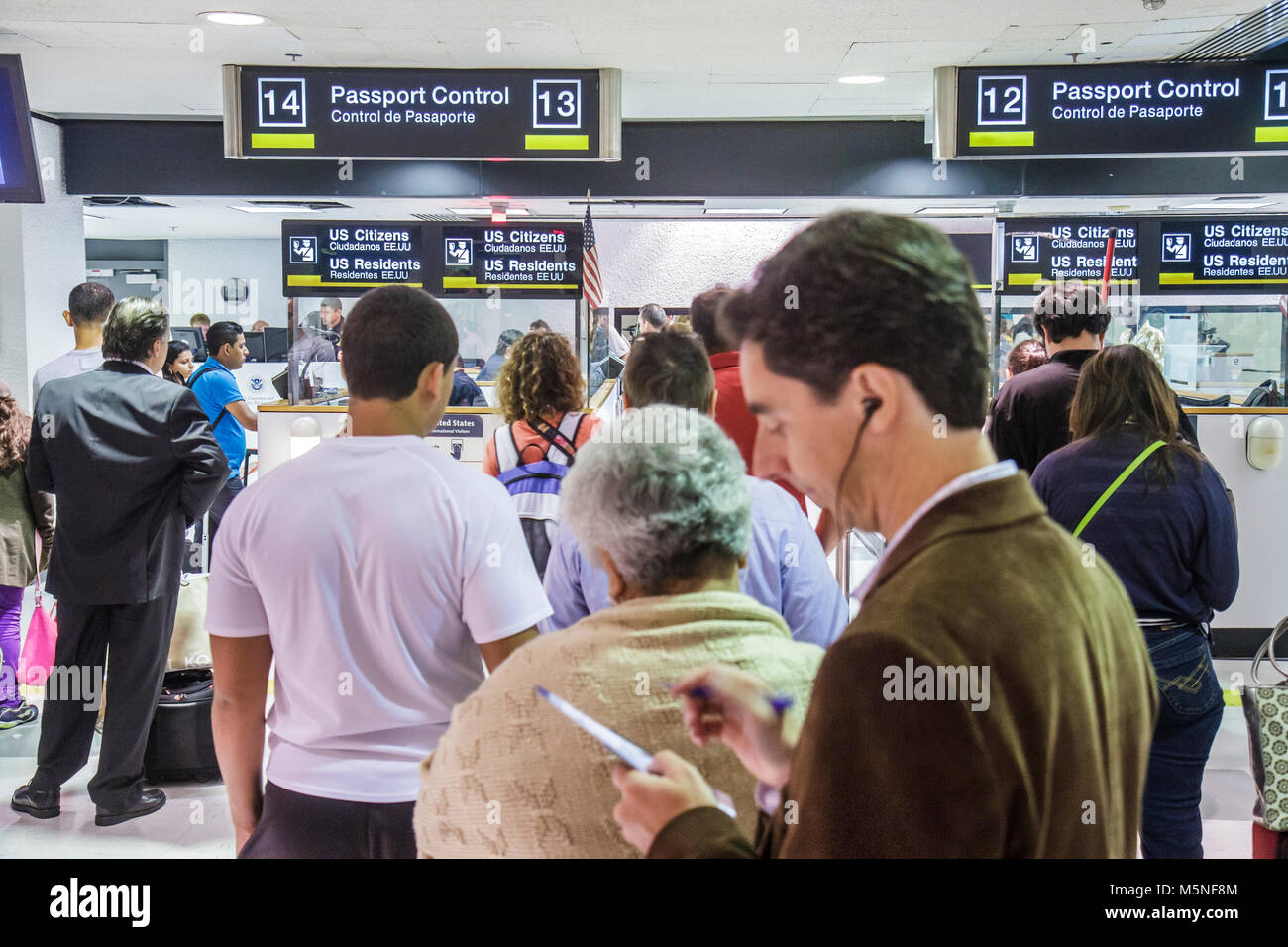 Miami Florida International Airport MIA,Passport Control,Customs,line ...