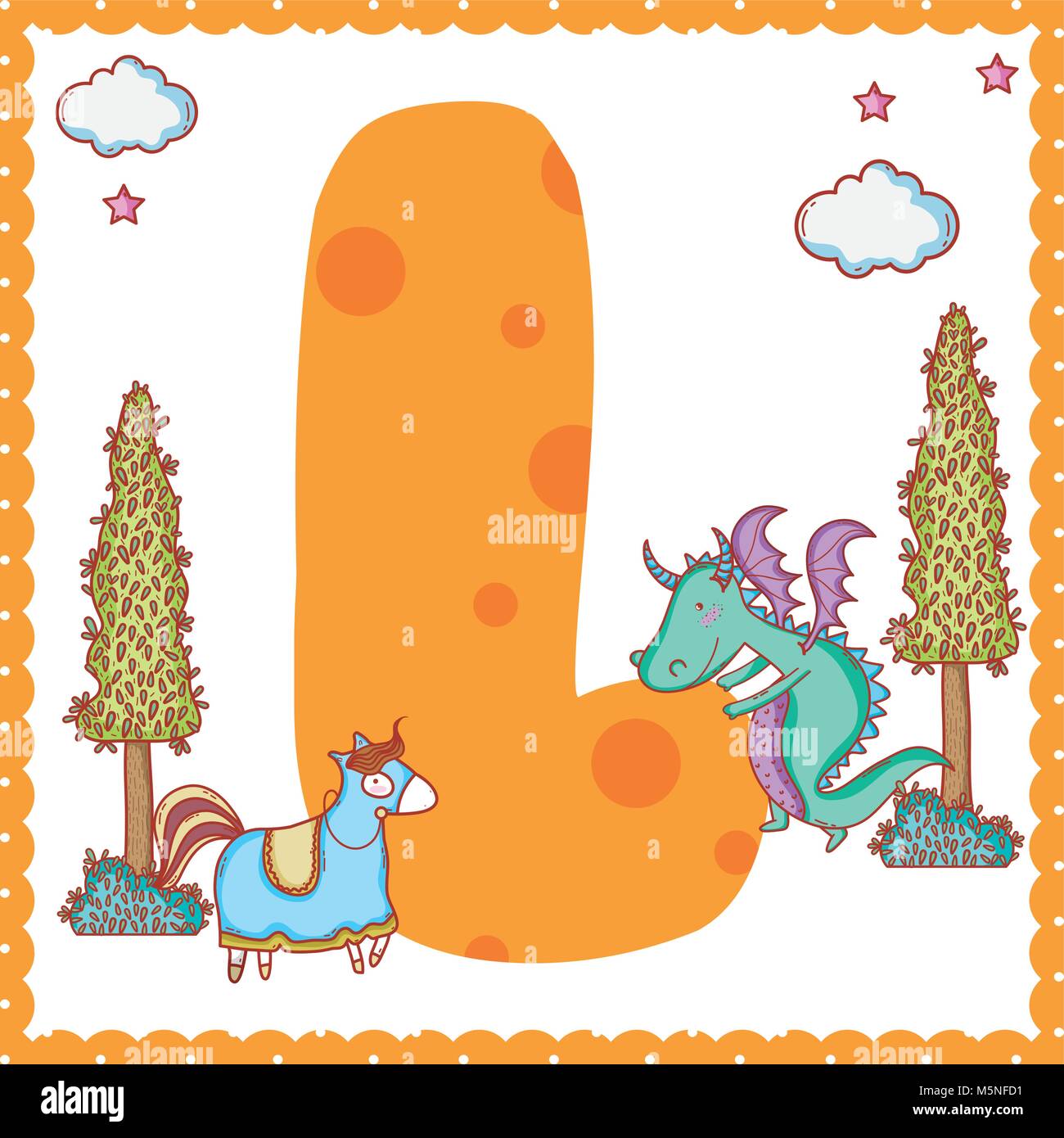 L alpahabet letter magic world concept vector illustration graphic ...