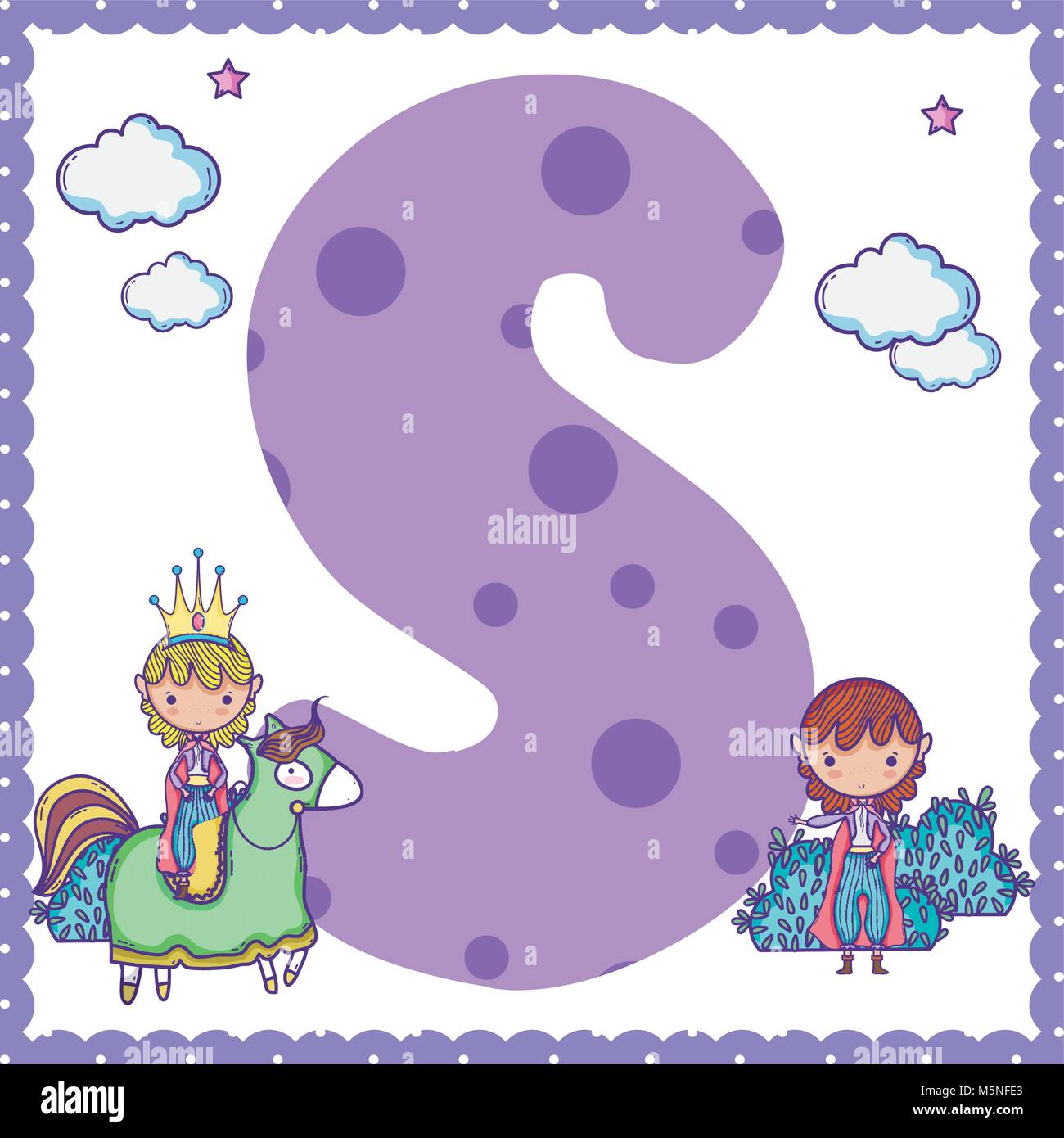 S alpahabet letter magic world concept vector illustration graphic ...