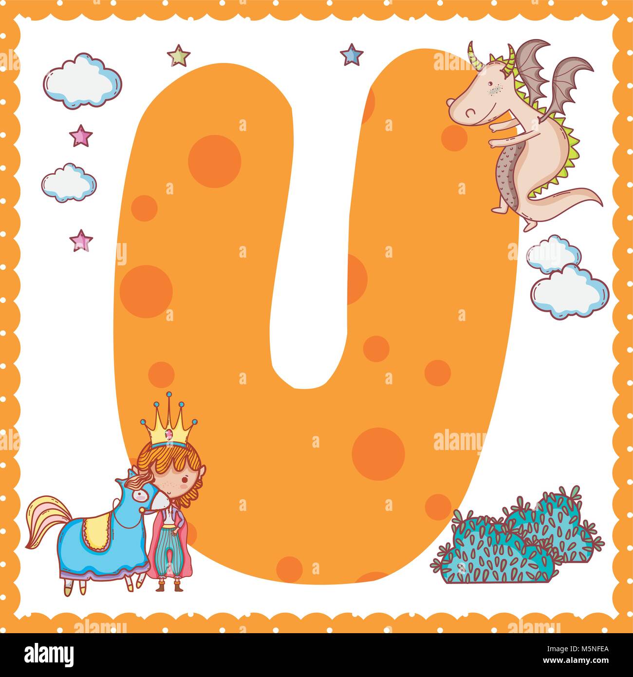 U alpahabet letter magic world concept vector illustration graphic ...