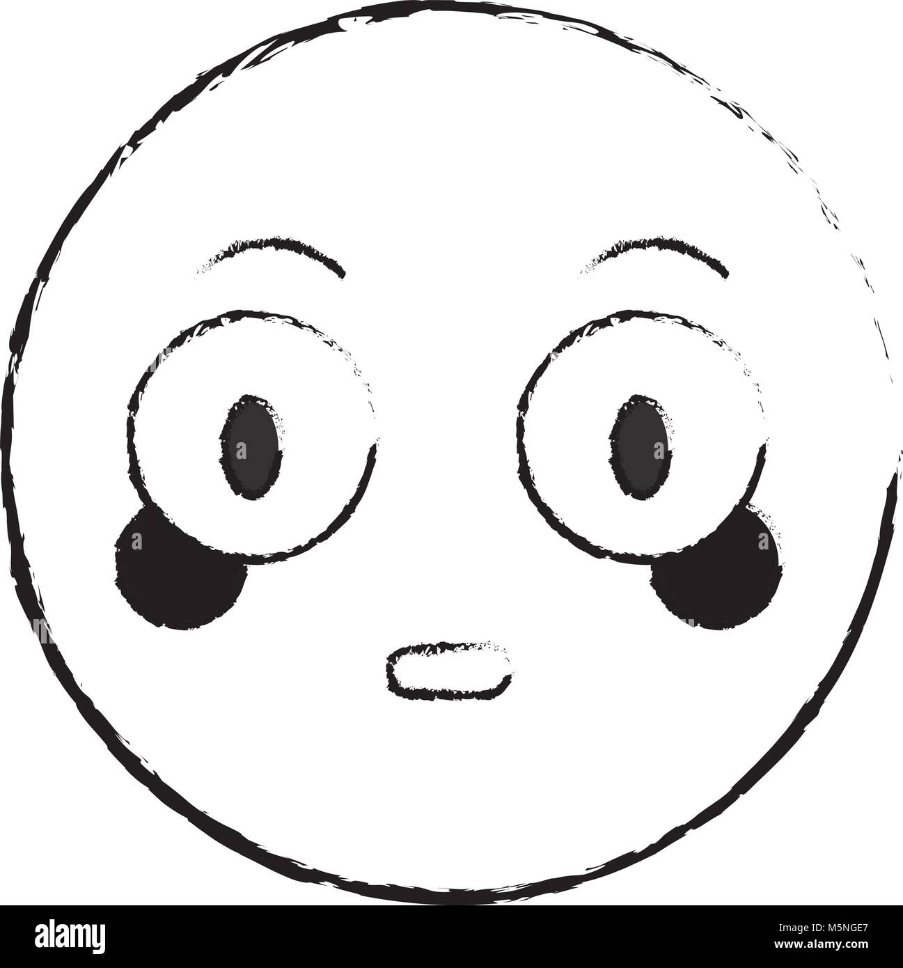 grunge surprised face gesture symbol expression vector illustration ...