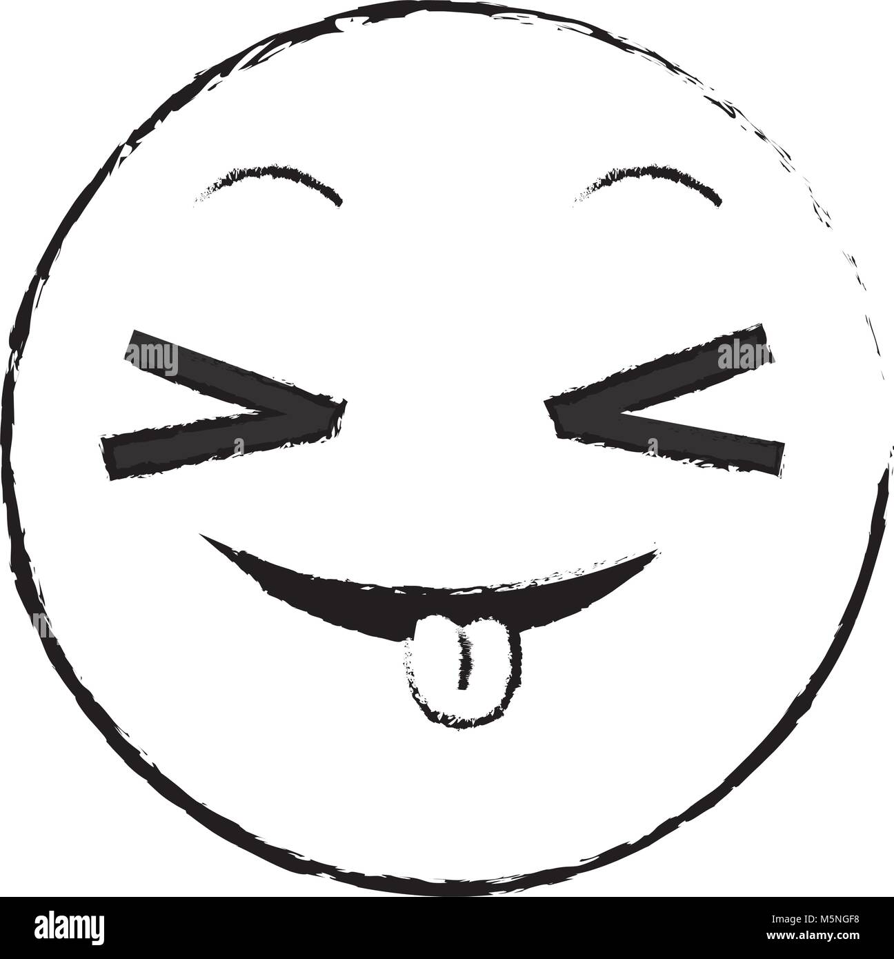 grunge joking face gesture symbol expression vector illustration Stock ...