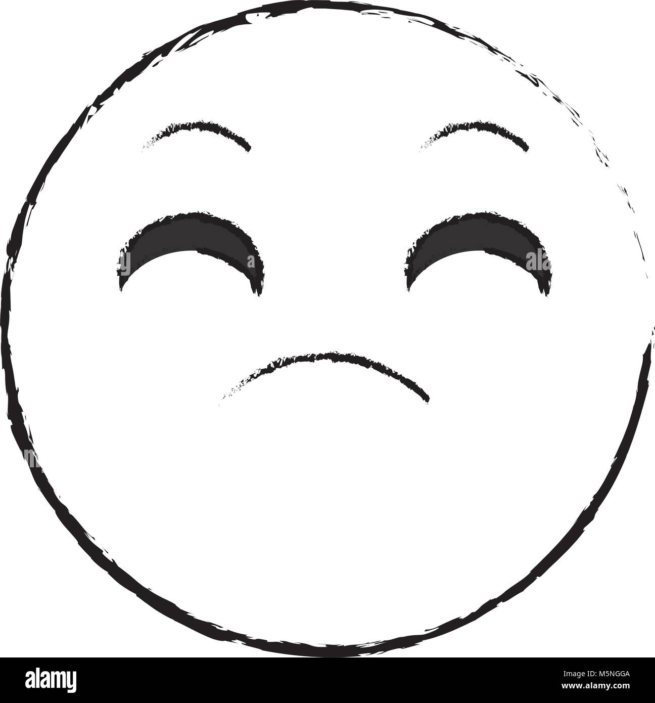 grunge disappointed face gesture symbol expression vector illustration ...