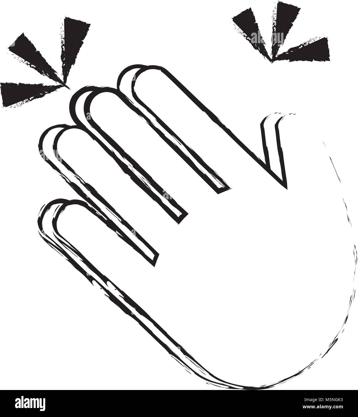 grunge emoji hand waving gesture expression vector illustration Stock ...