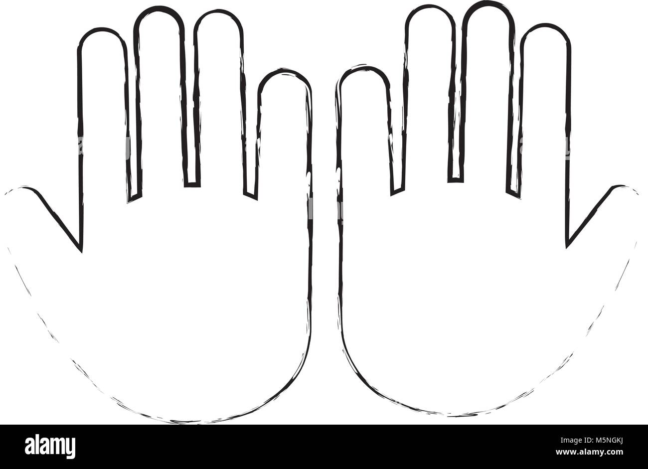 grunge emoji open hands gesture expression vector illustration Stock ...