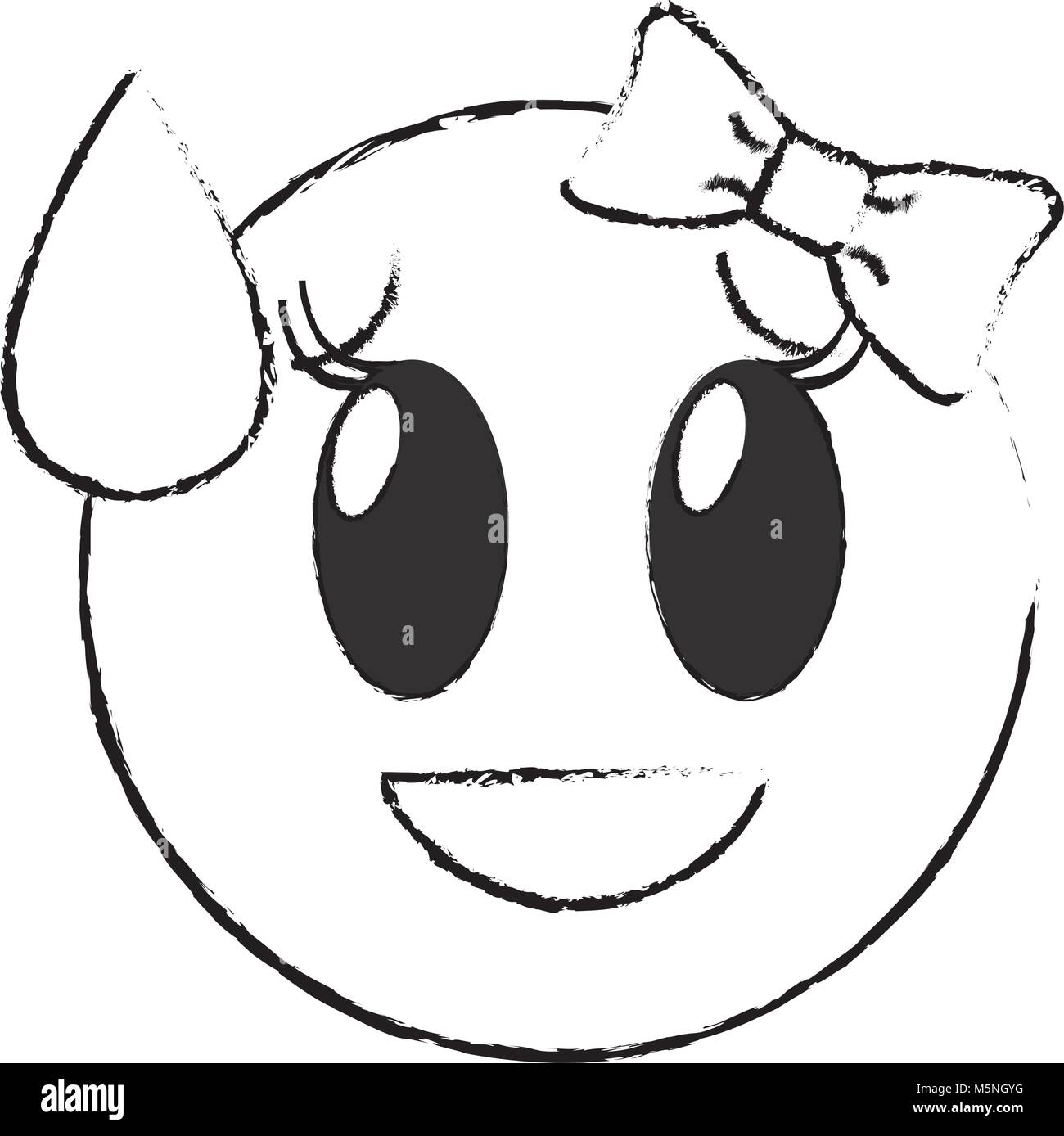 Female facial expression of shame Stock Vector Images - Alamy