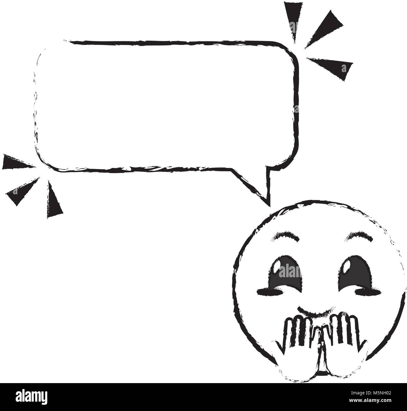 grunge emoji nice face with chat bubble vector illustration Stock ...