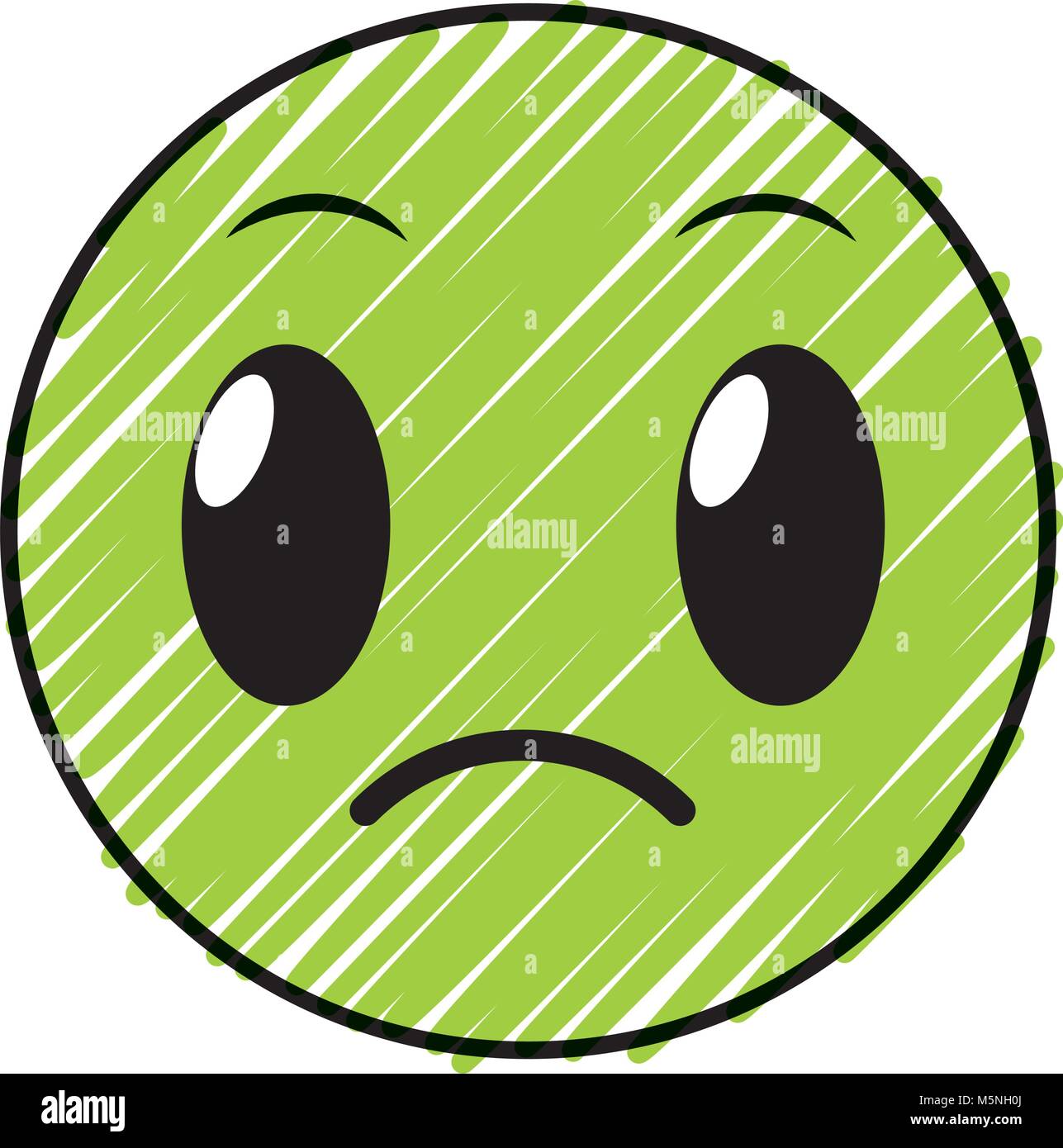 doodle sad face gesture symbol expression vector illustration Stock ...
