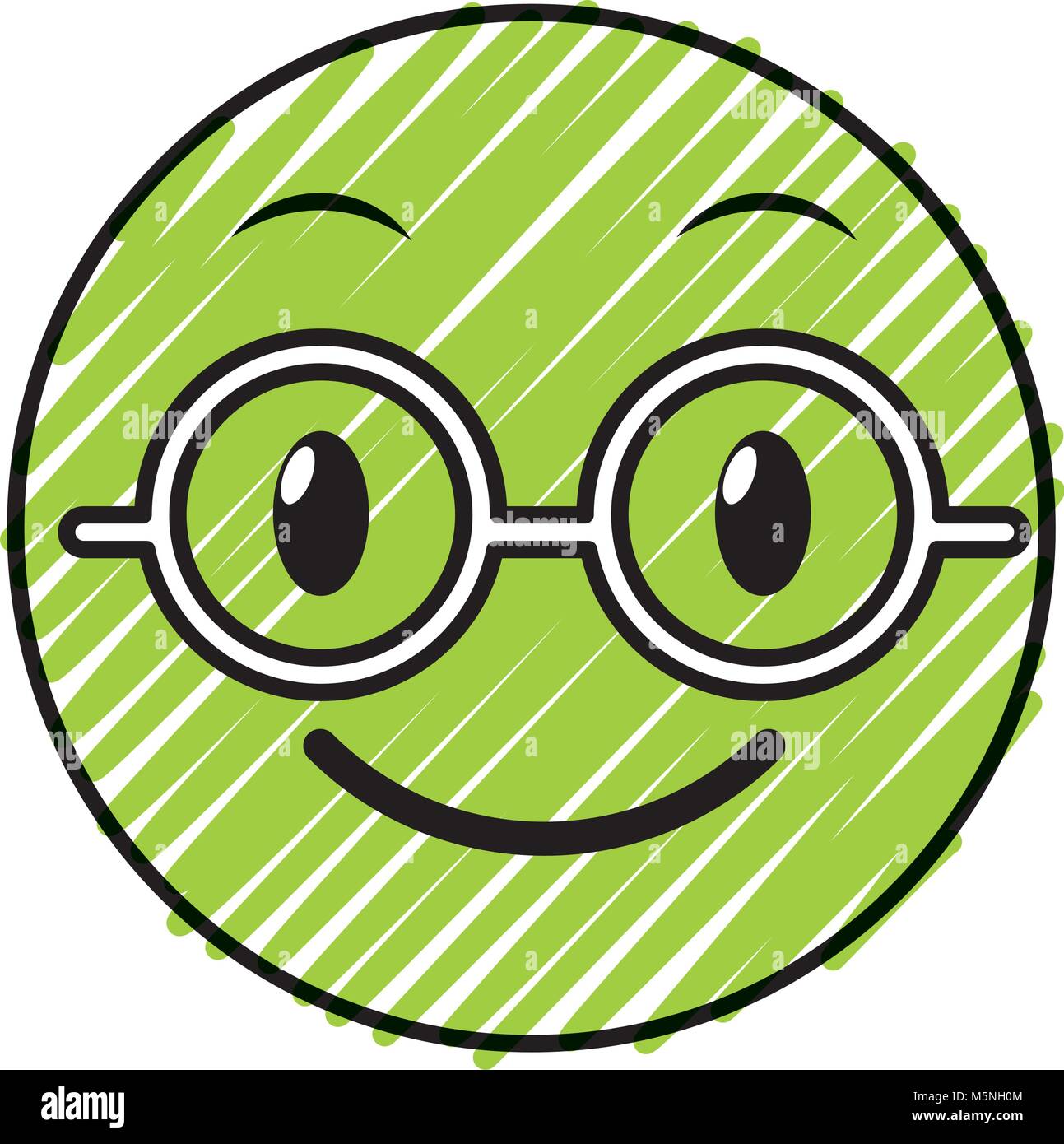 doodle nerd face gesture symbol expression vector illustration Stock ...