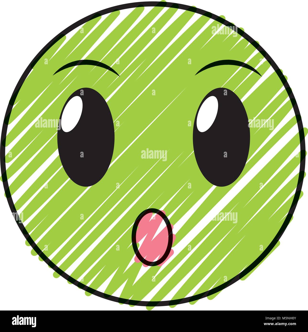 doodle shocked face gesture symbol expression vector illustration Stock ...