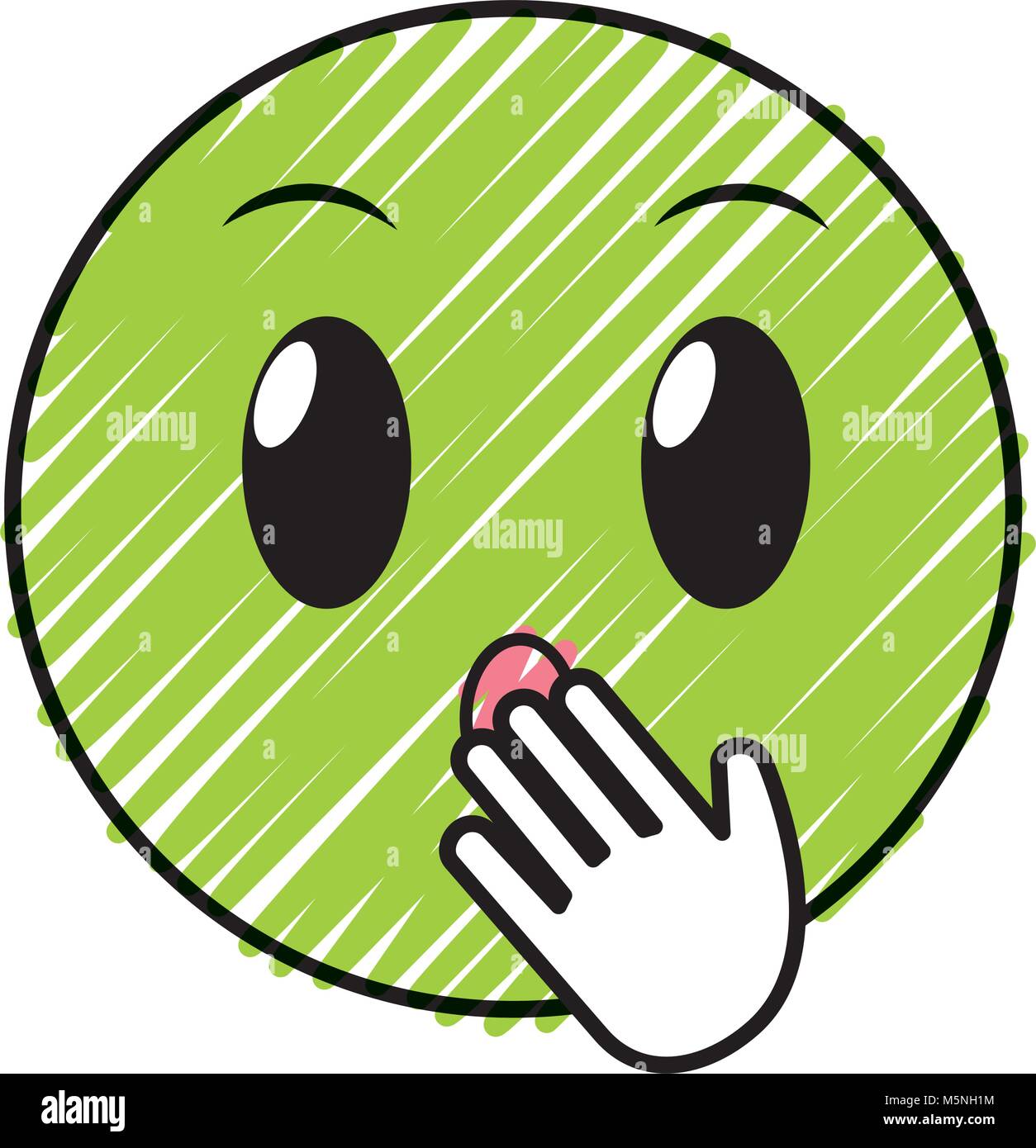 doodle amazed face gesture symbol expression vector illustration Stock ...