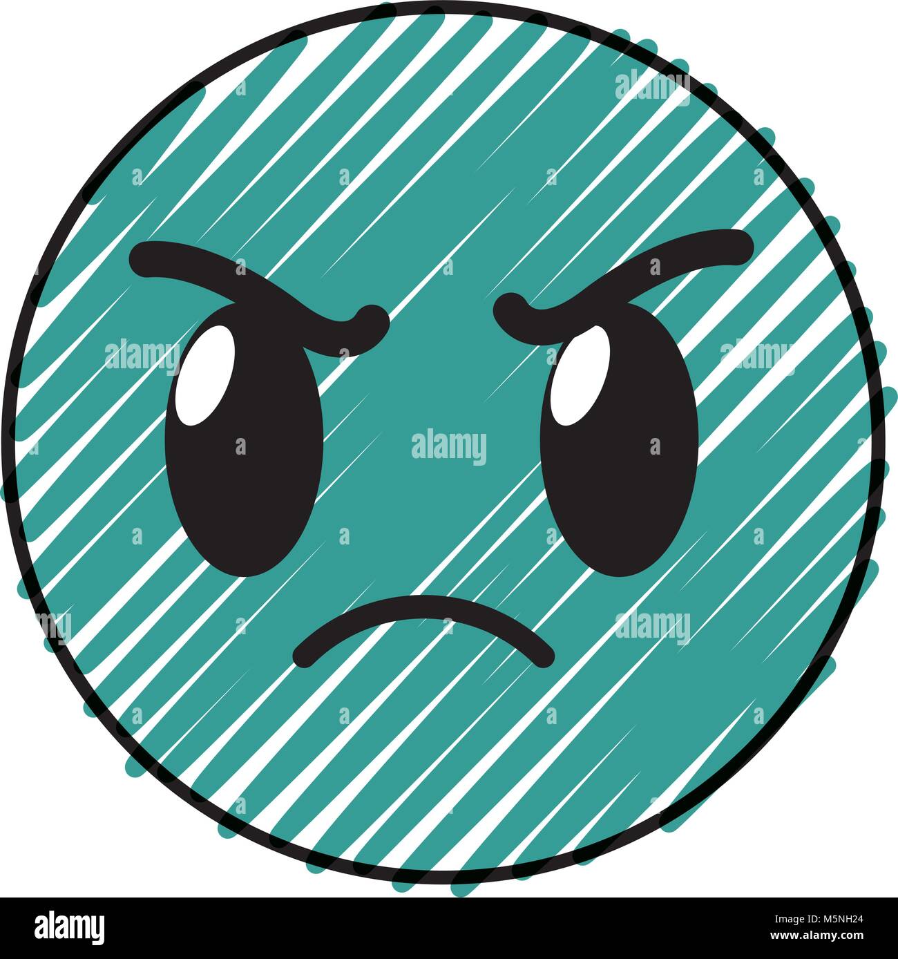 doodle angry face gesture symbol expression vector illustration Stock ...