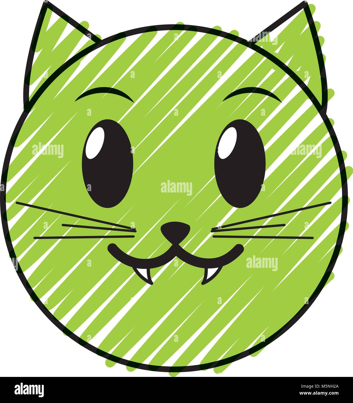 doodle vampire cat face emoji expression vector illustration Stock ...