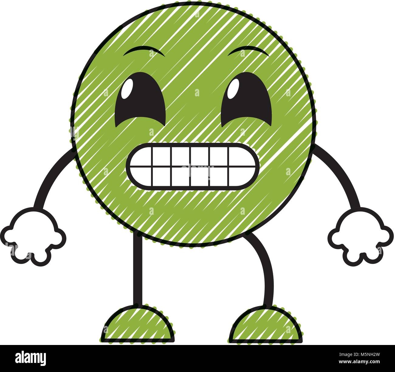 doodle ups emoji expression with arms and legs vector illustration ...