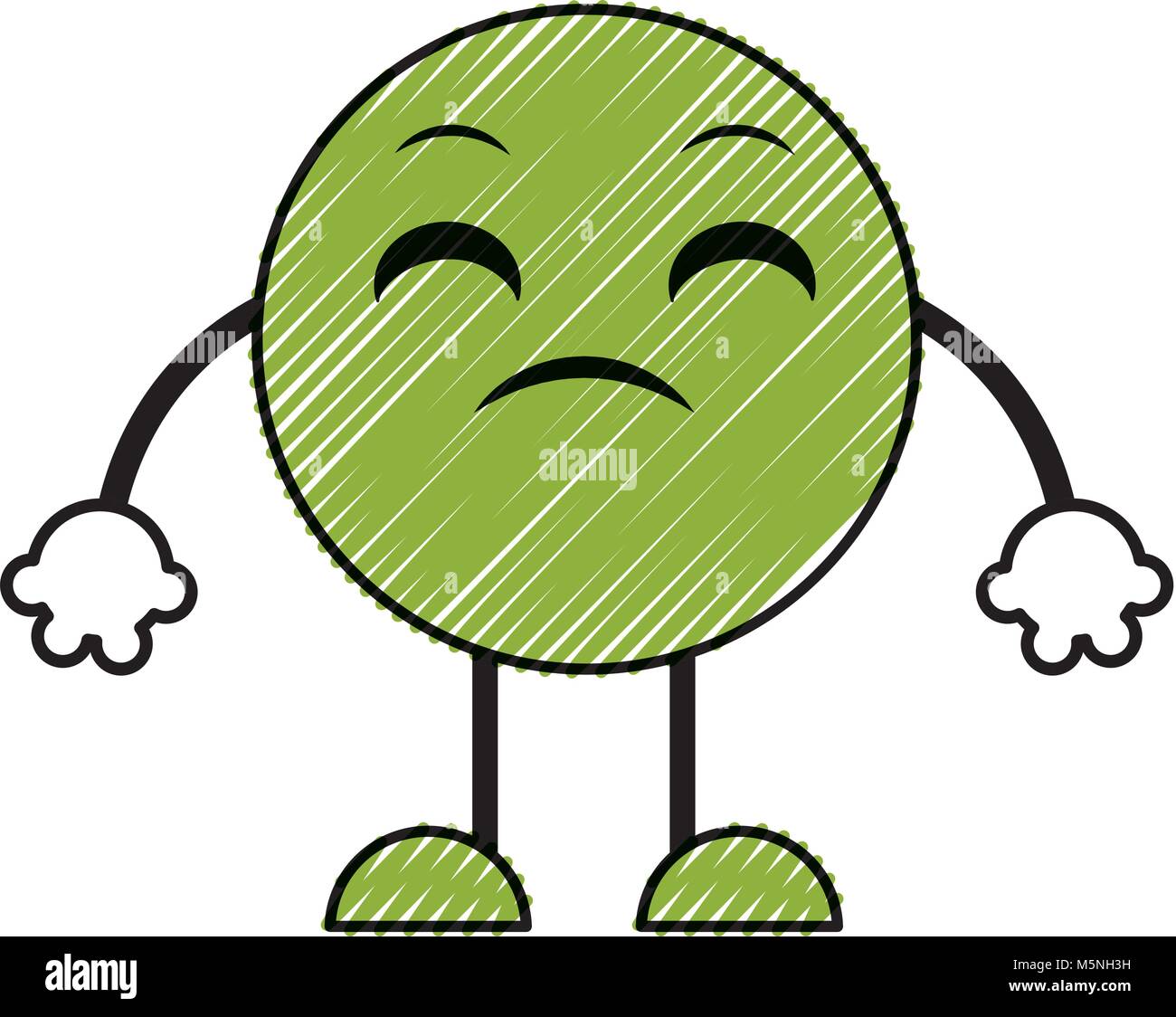 doodle disappointed emoji expression with arms and legs Stock Vector ...