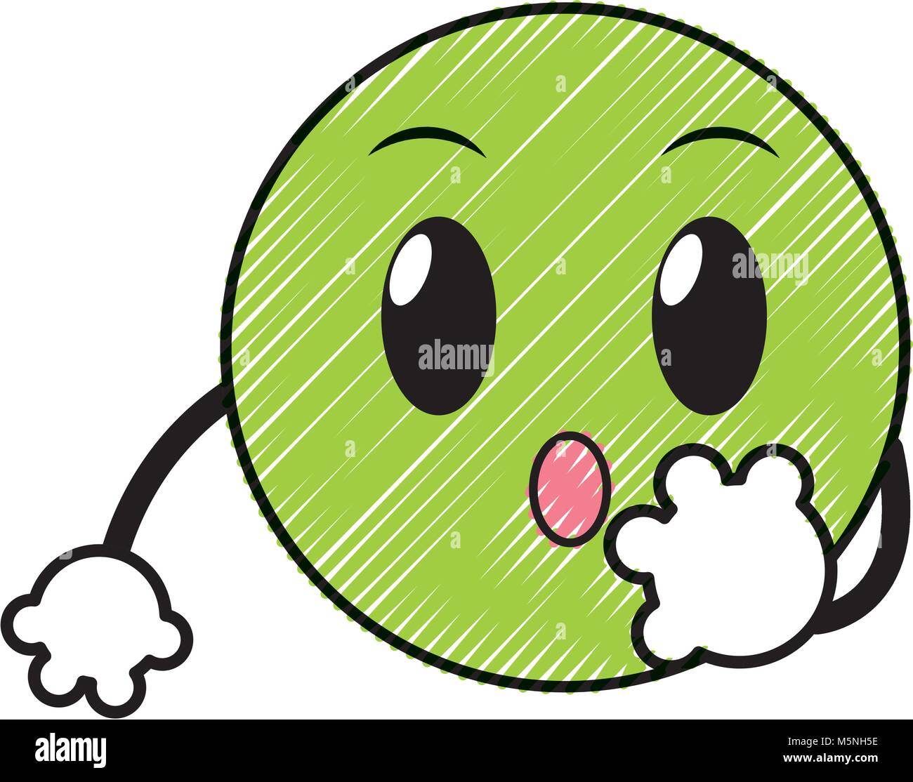 doodle amazed emoji face expression with arms Stock Vector Image & Art ...