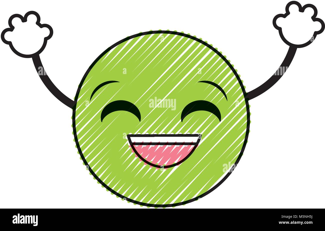 doodle laugh emoji face expression with arms Stock Vector Image & Art ...