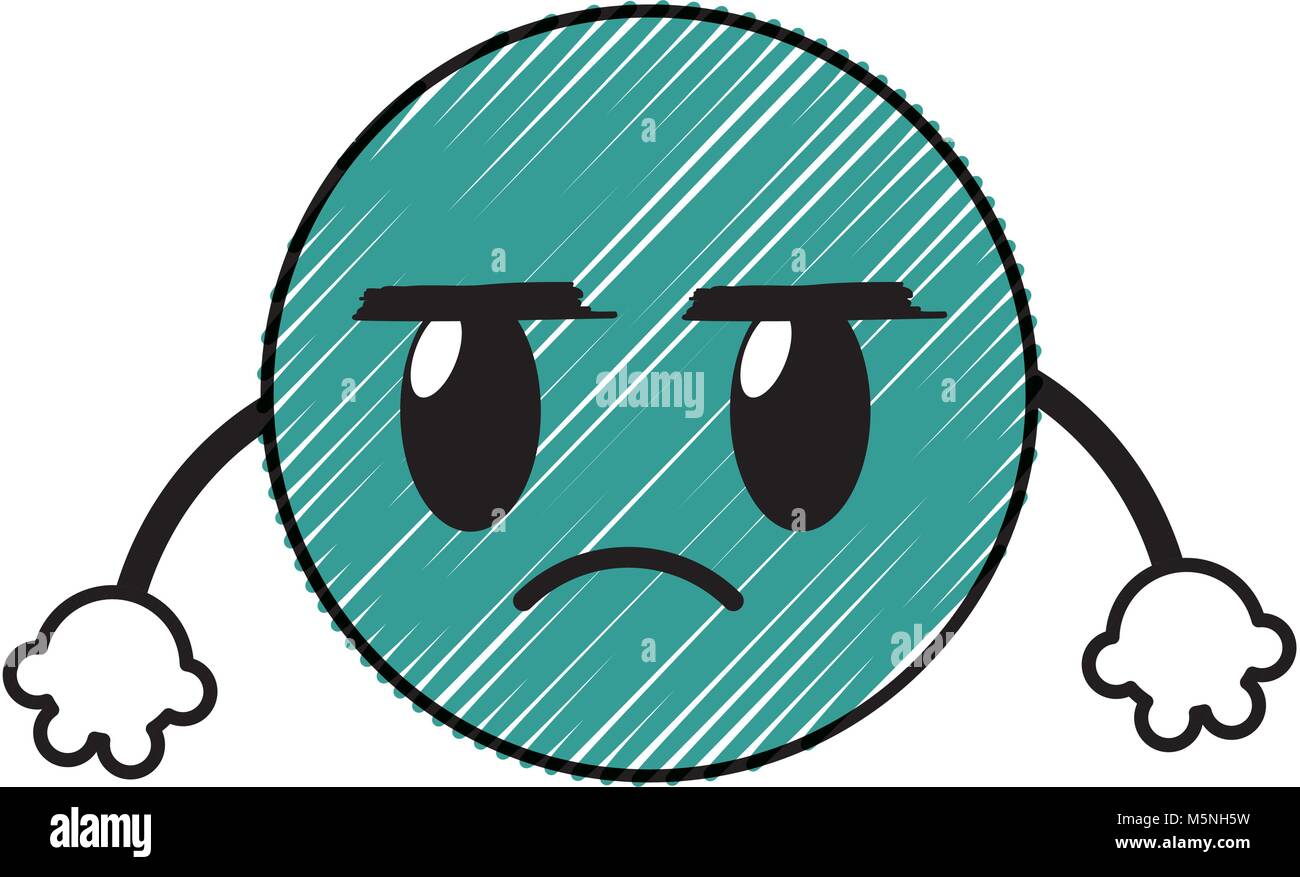 doodle annoying emoji face expression with arms Stock Vector Image ...