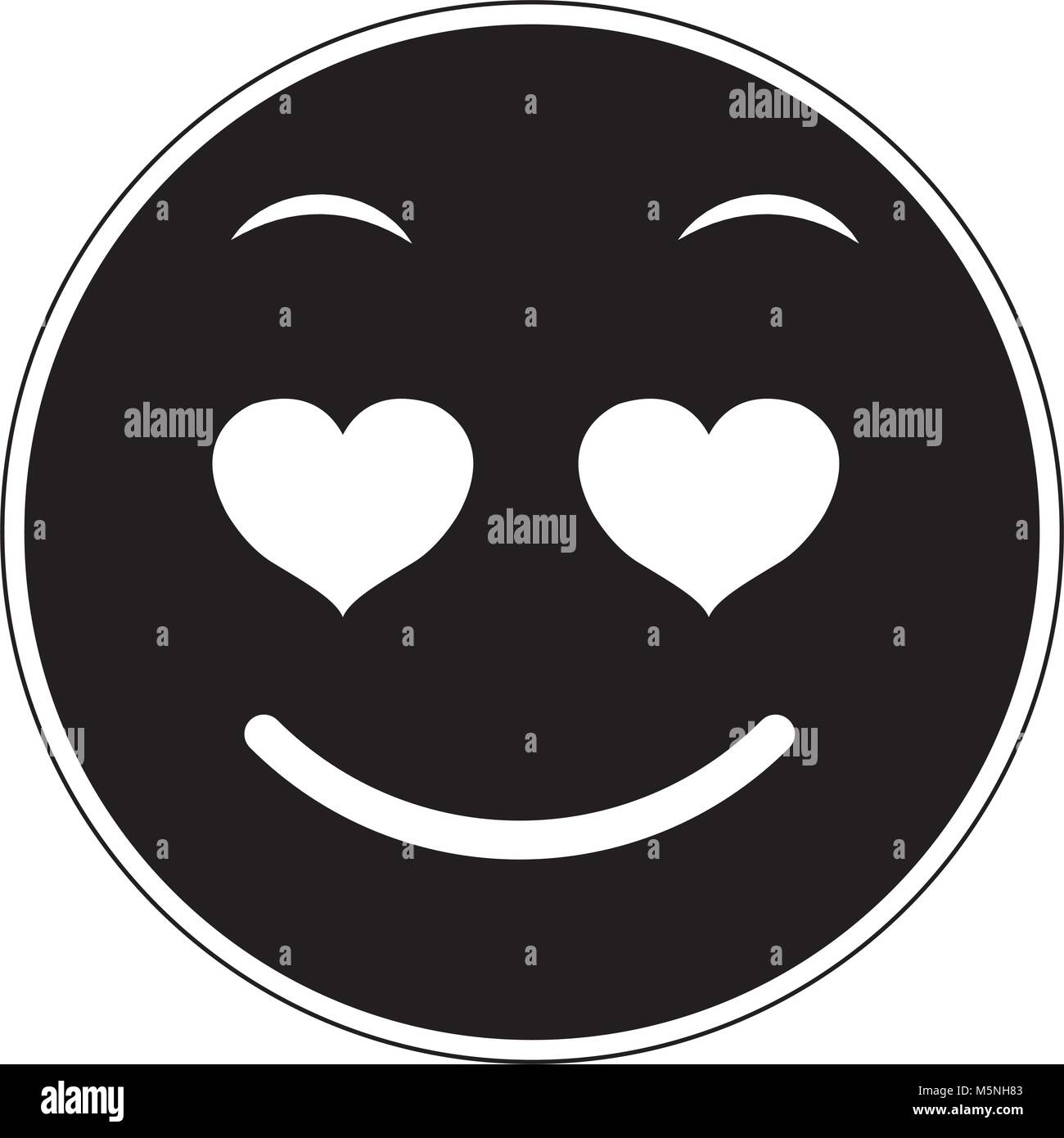 silhouette enamored face gesture emoji expression Stock Vector Image ...