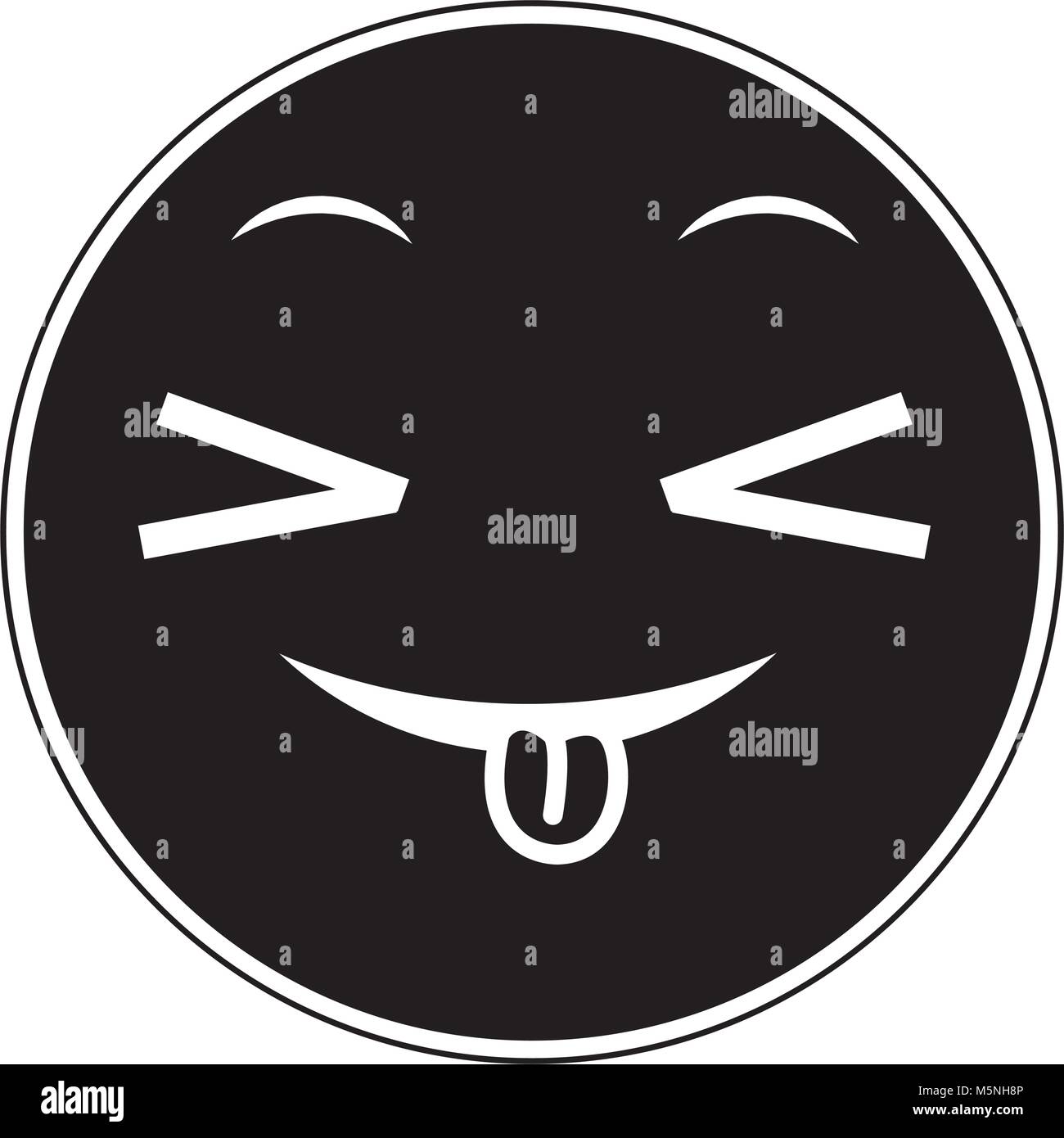 silhouette joking face gesture emoji expression Stock Vector Image ...