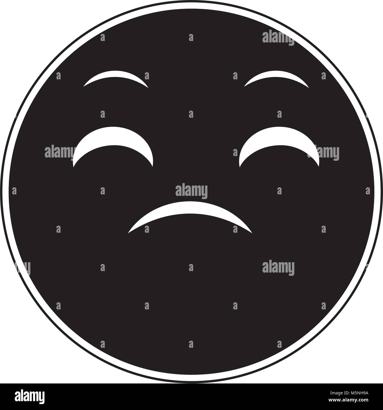 silhouette disappointed face gesture emoji expression Stock Vector ...