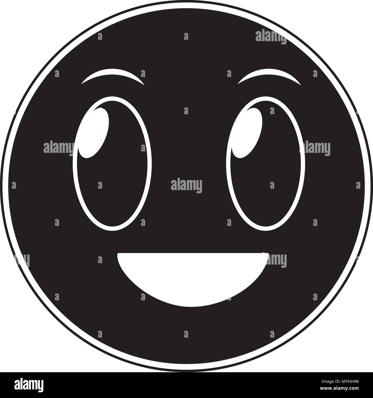 silhouette glad face gesture emoji expression Stock Vector Image & Art ...