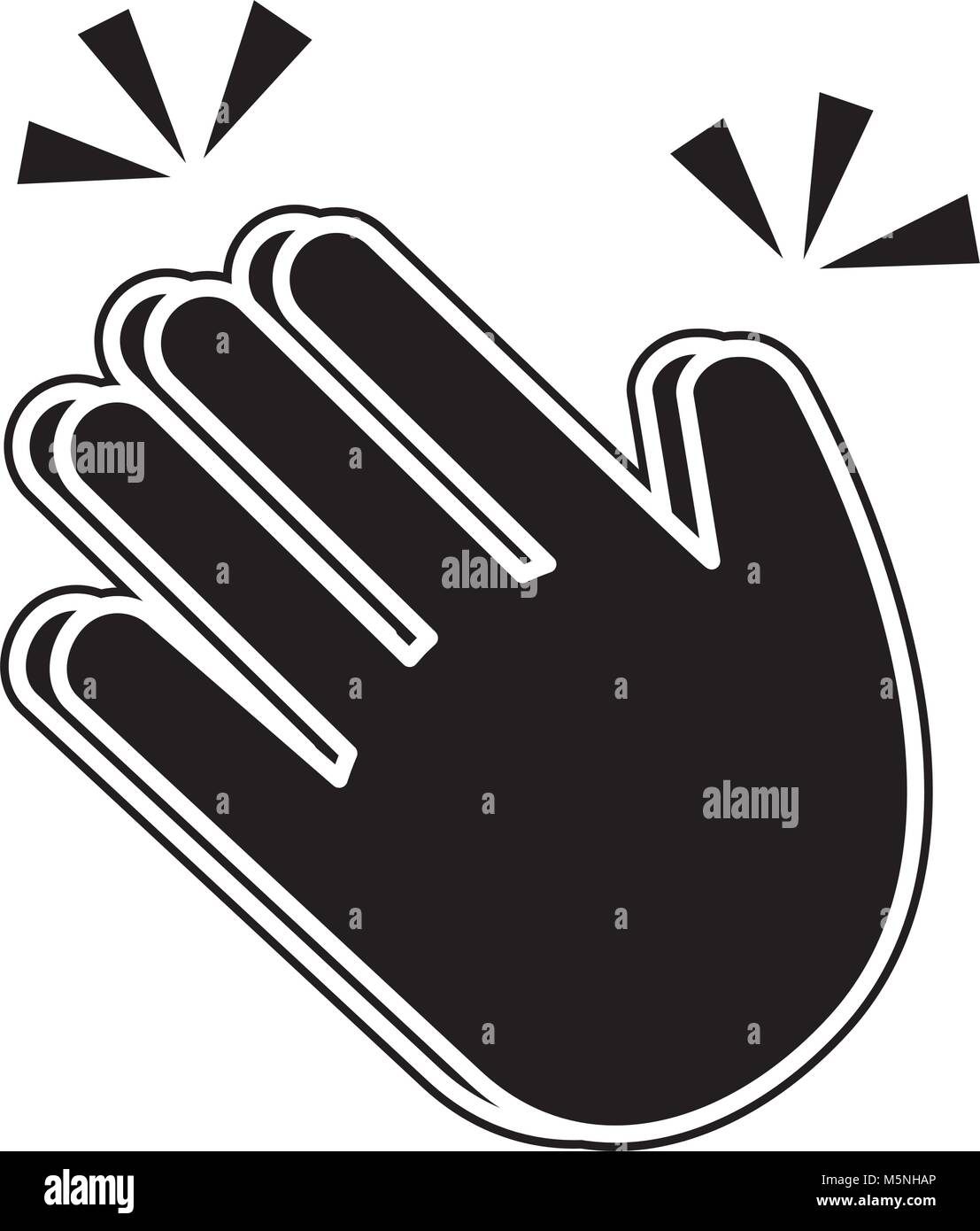 silhouette emoji hand waving gesture expression Stock Vector Image ...