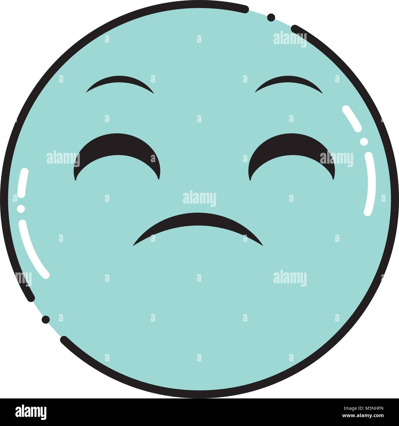 color disappointed face gesture emoji expression Stock Vector Image ...